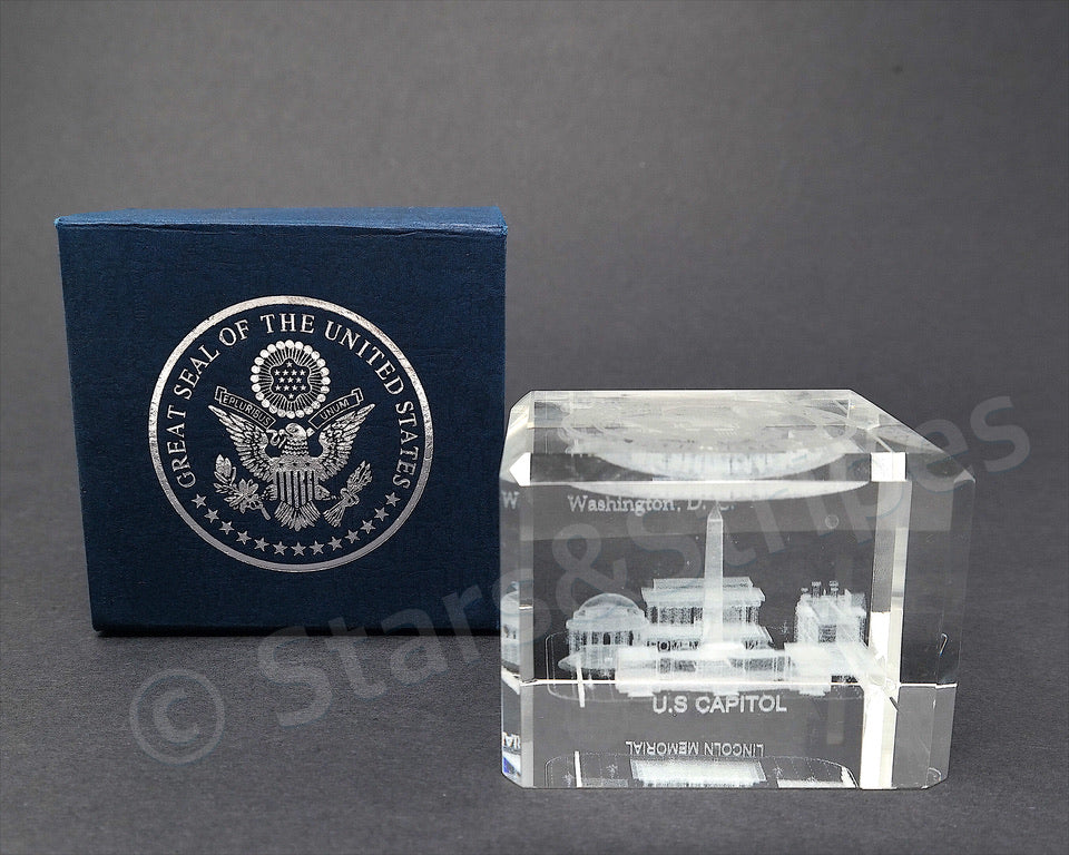 Washington DC Cube Crystal – I Love DC Gifts